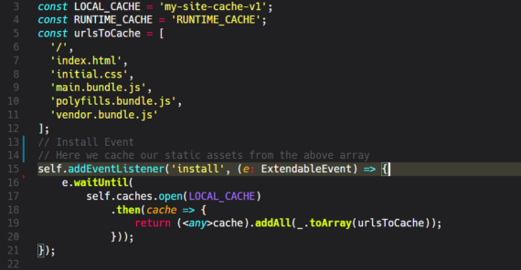 Intro to Angular 2 – Part 6 – ServiceWorkers – Coding